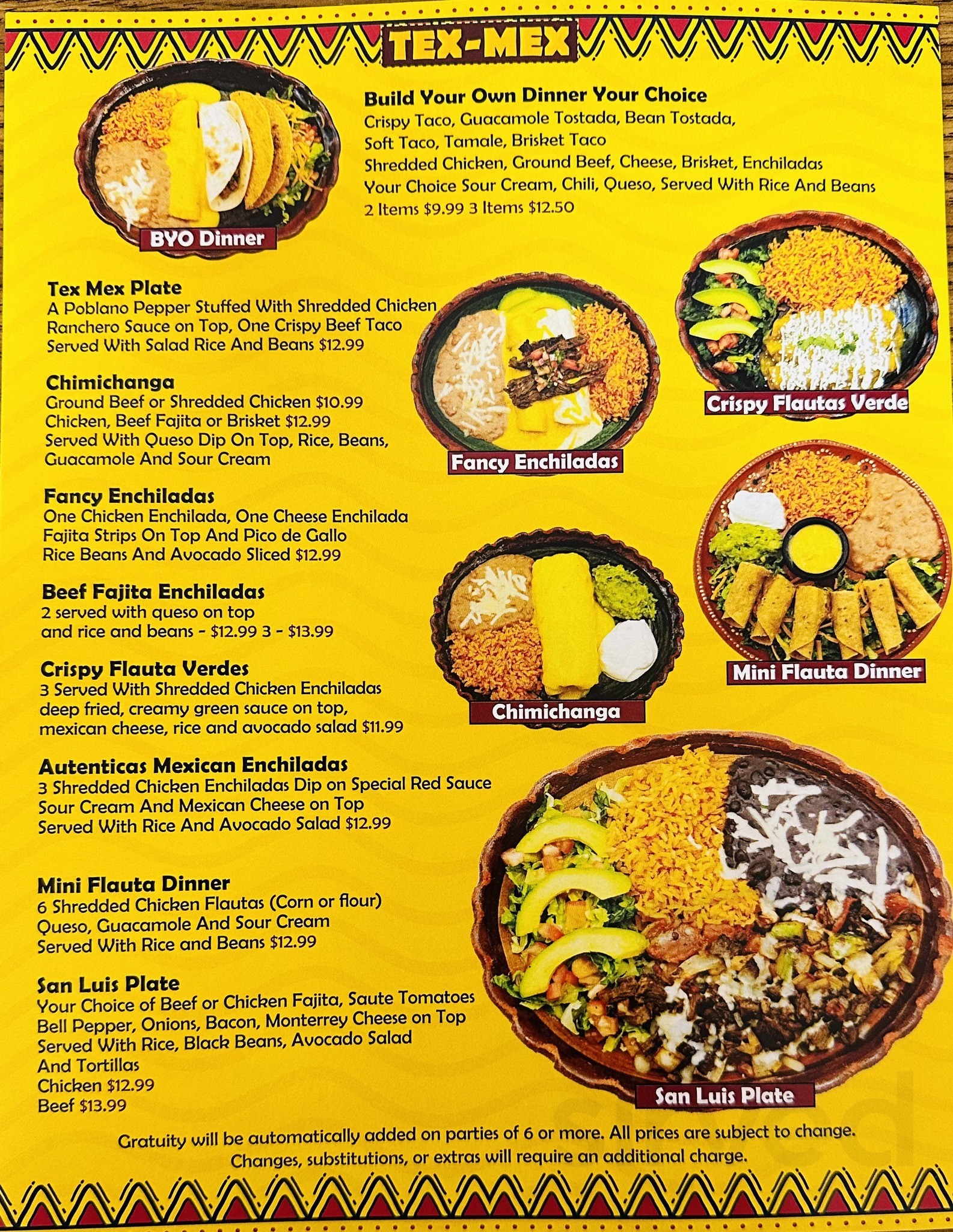 Menu - Mabank TX's Mi Pueblito Mexican & Cantina Restaurant | Sirved