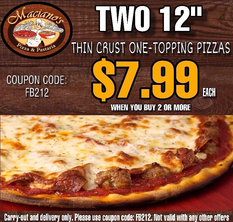 Maciano's Pizza & Pastaria menu in Rockford, Illinois, USA