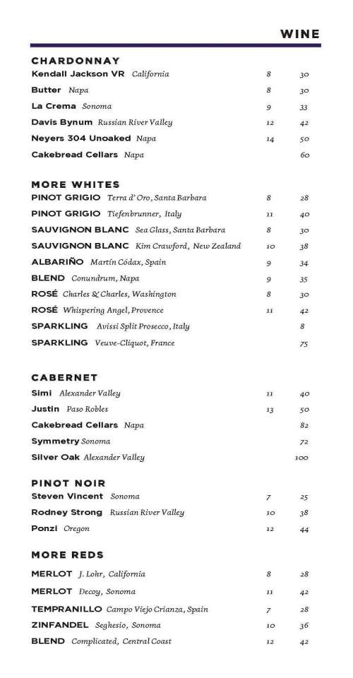 Hillside Fine Grill menu in Highland Village, Texas, USA