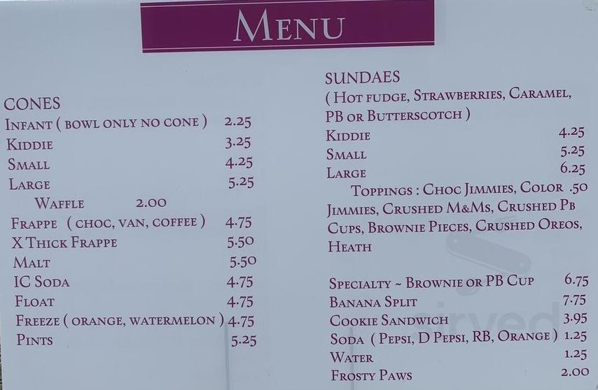 Simcock Farm menu in Swansea, Massachusetts, USA