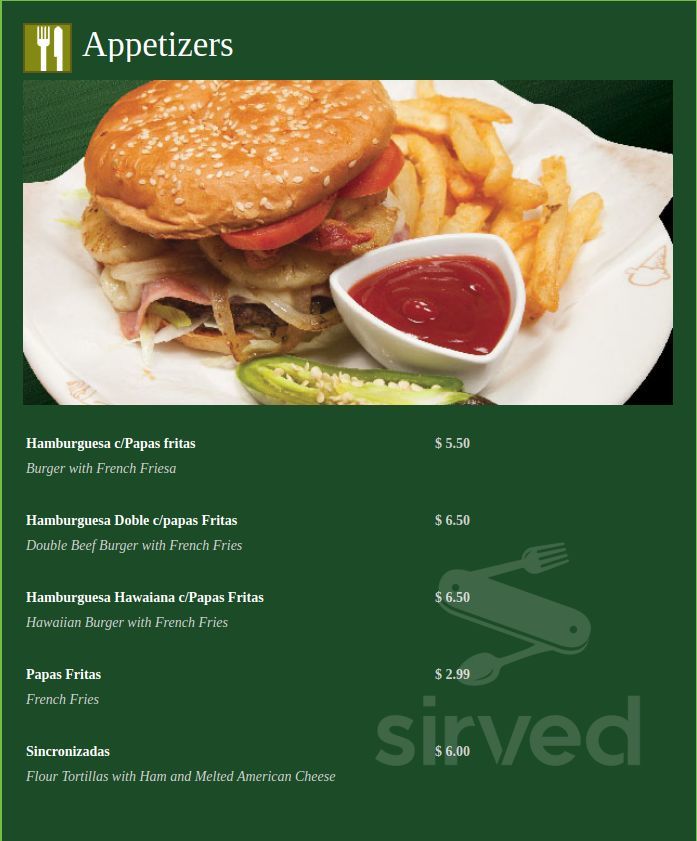 Menu - Chicago IL's La Placita de Durango | Sirved