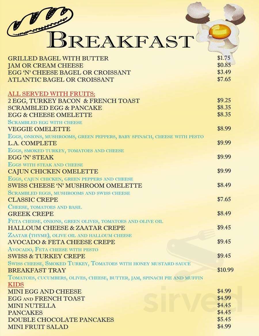 Menu - Kanata ON's Luna Crepes & Cafe | Sirved