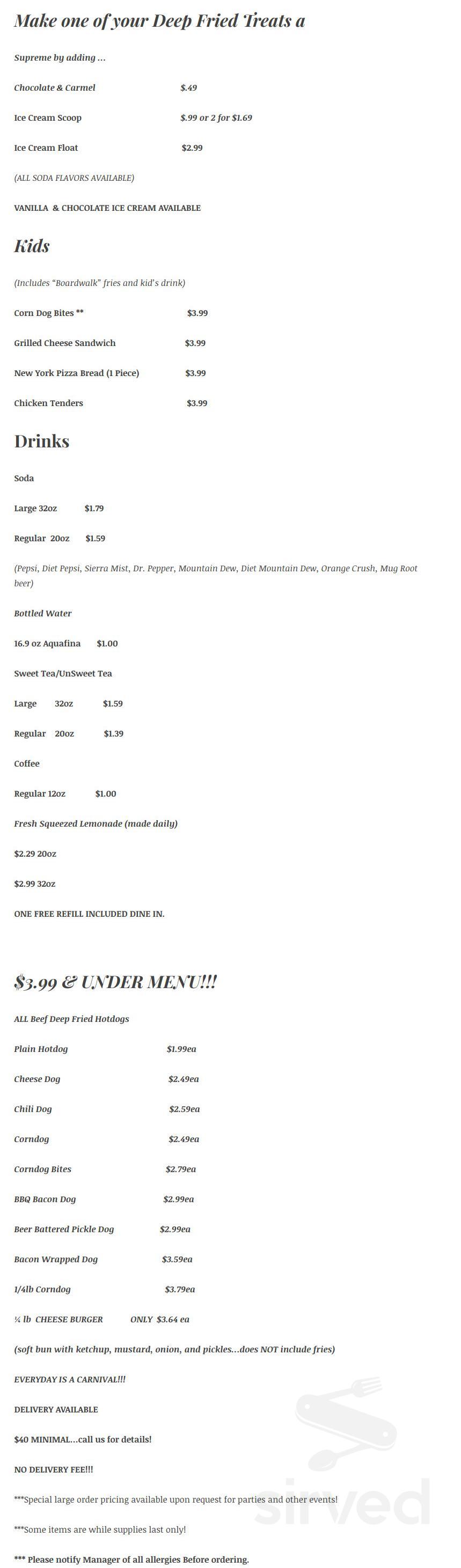 Carnival Cafe menus in Rogersville, Tennessee, United States