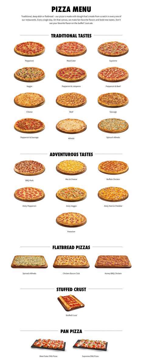 CiCi's Pizza menu in Houston, Texas, USA