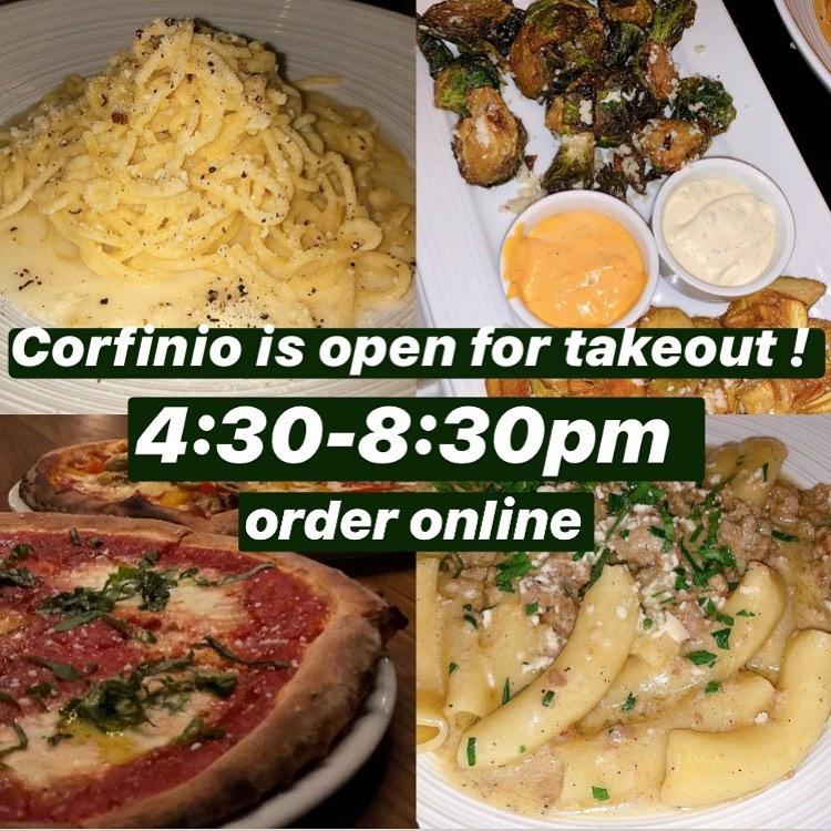 Corfinio menu in North Easton, Massachusetts, USA