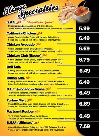 The Soup Kitchen Restaurant menu in Salt Lake City, Utah, USA