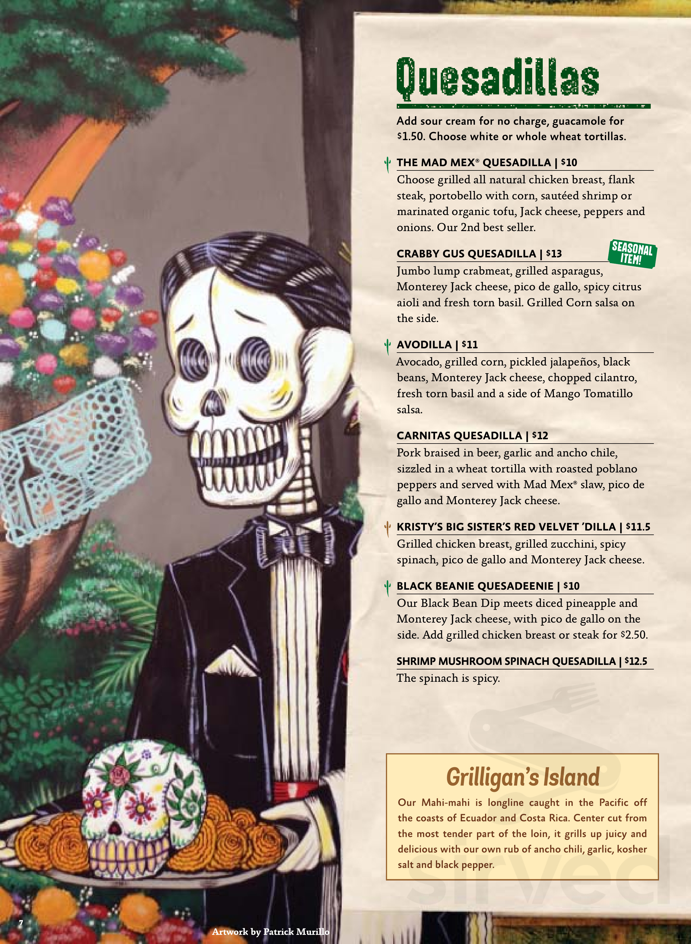 Mad Mex menu in Pittsburgh, Pennsylvania, USA