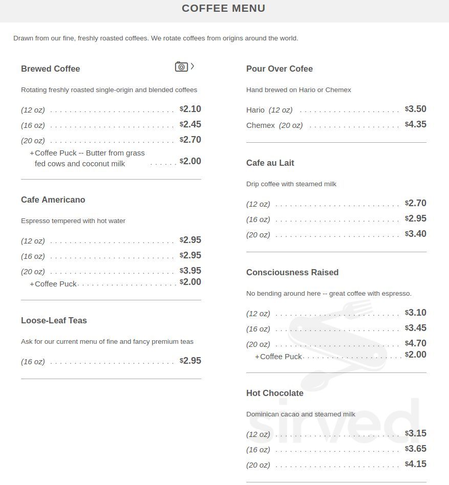 Conscious Cup Coffee Roasters menu in Barrington, Illinois, USA