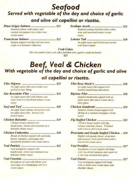 Rose Marie's menu in Bloomsburg, Pennsylvania, USA