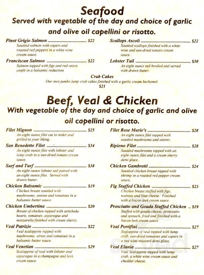 Rose Marie's menu in Bloomsburg, Pennsylvania, USA