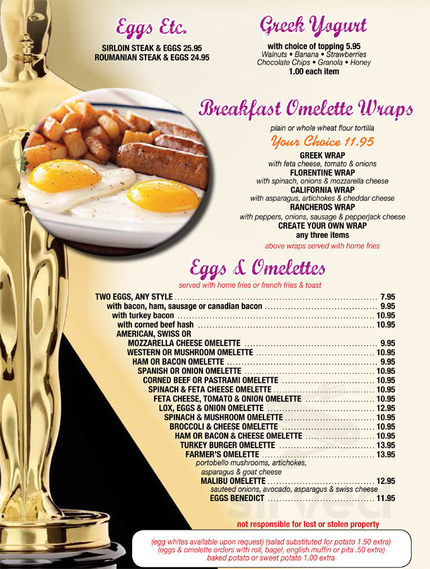 Celebrity Diner menu in Syosset, New York, USA