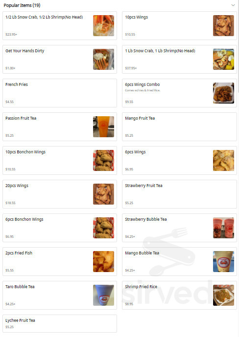 Menu - Schenectady NY's Union Cajun Seafood & Wings | Sirved
