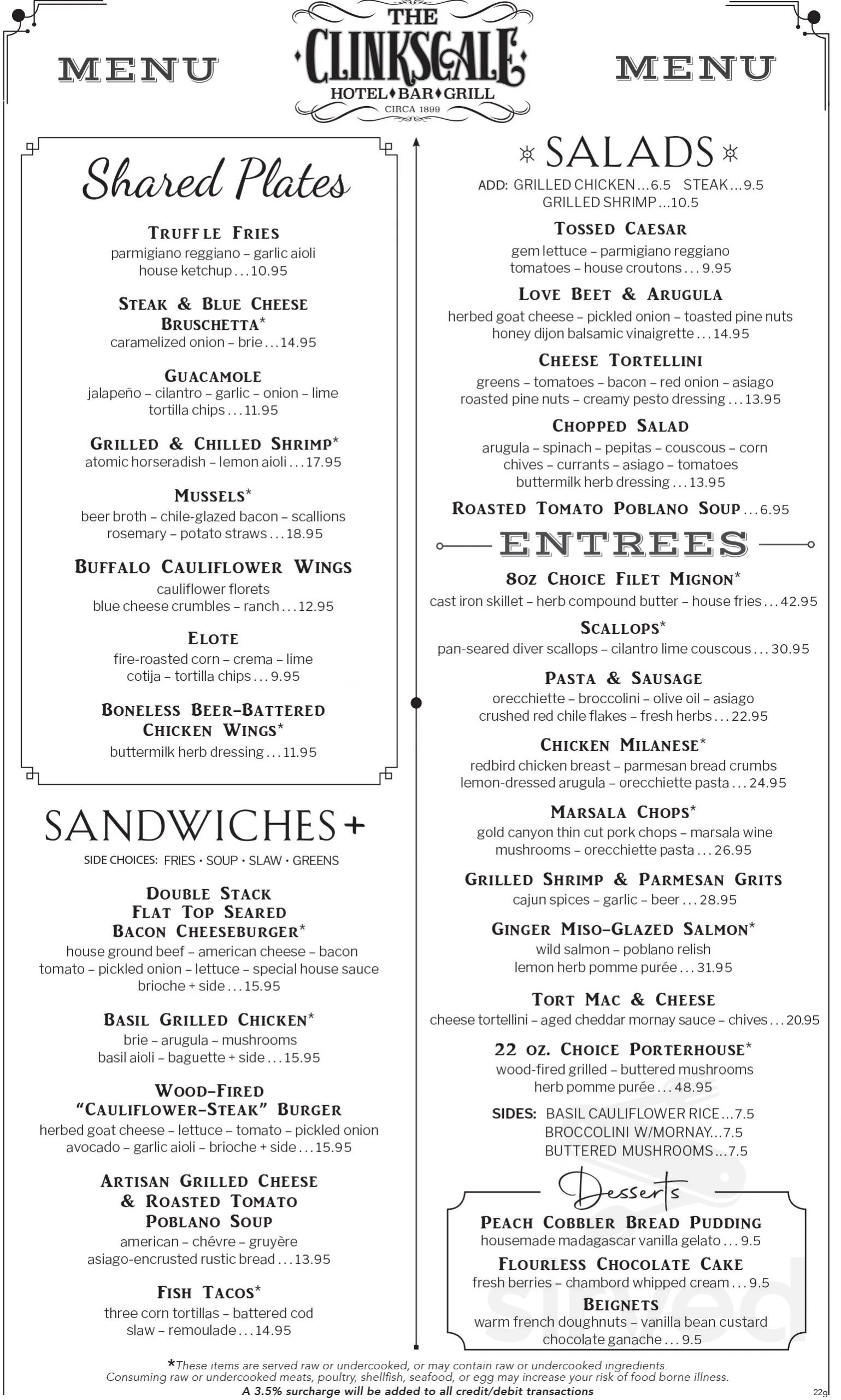 The Clinkscale menus in Jerome, Arizona, United States