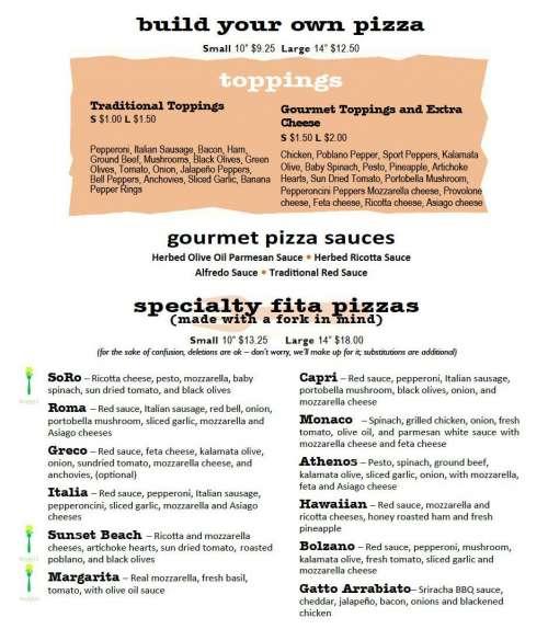 Fork in the Alley menu in Roanoke, Virginia, USA