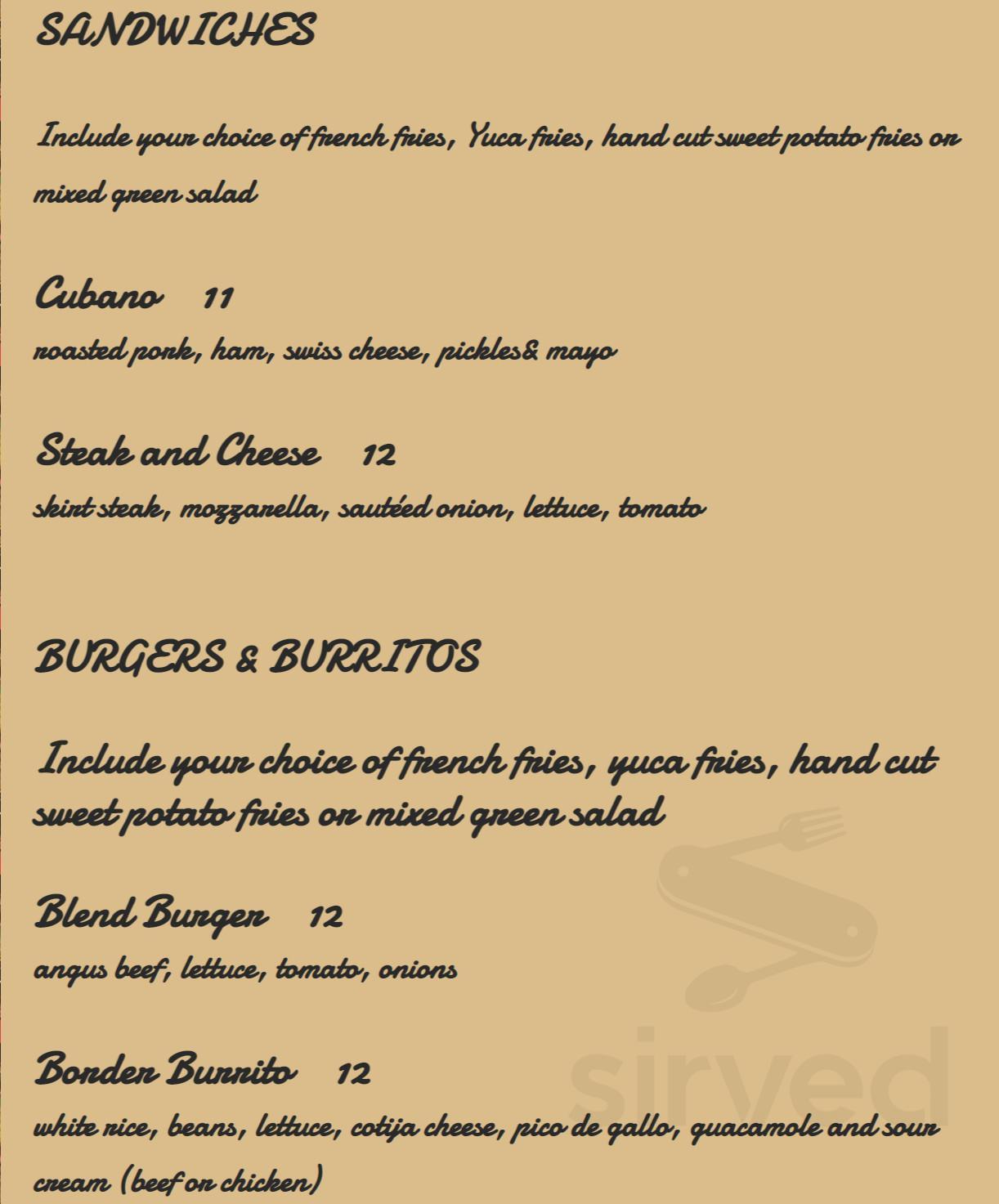 Blend LIC menu in Long Island City, New York, USA