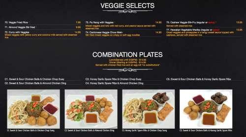 The Hot Wok menu in Perth, Ontario, Canada