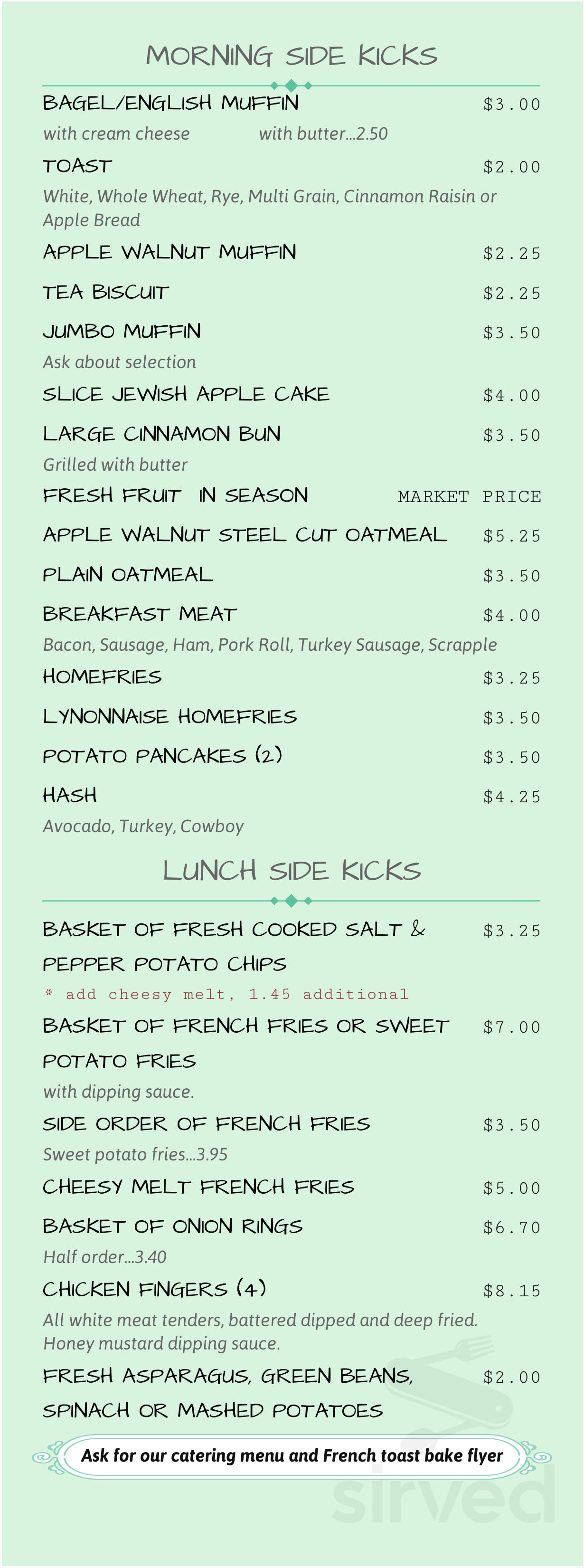 Apple Walnut Café menus in Broomall, Pennsylvania, United States