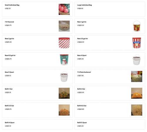 Popcorn Cottage menu in Layton, Utah, USA