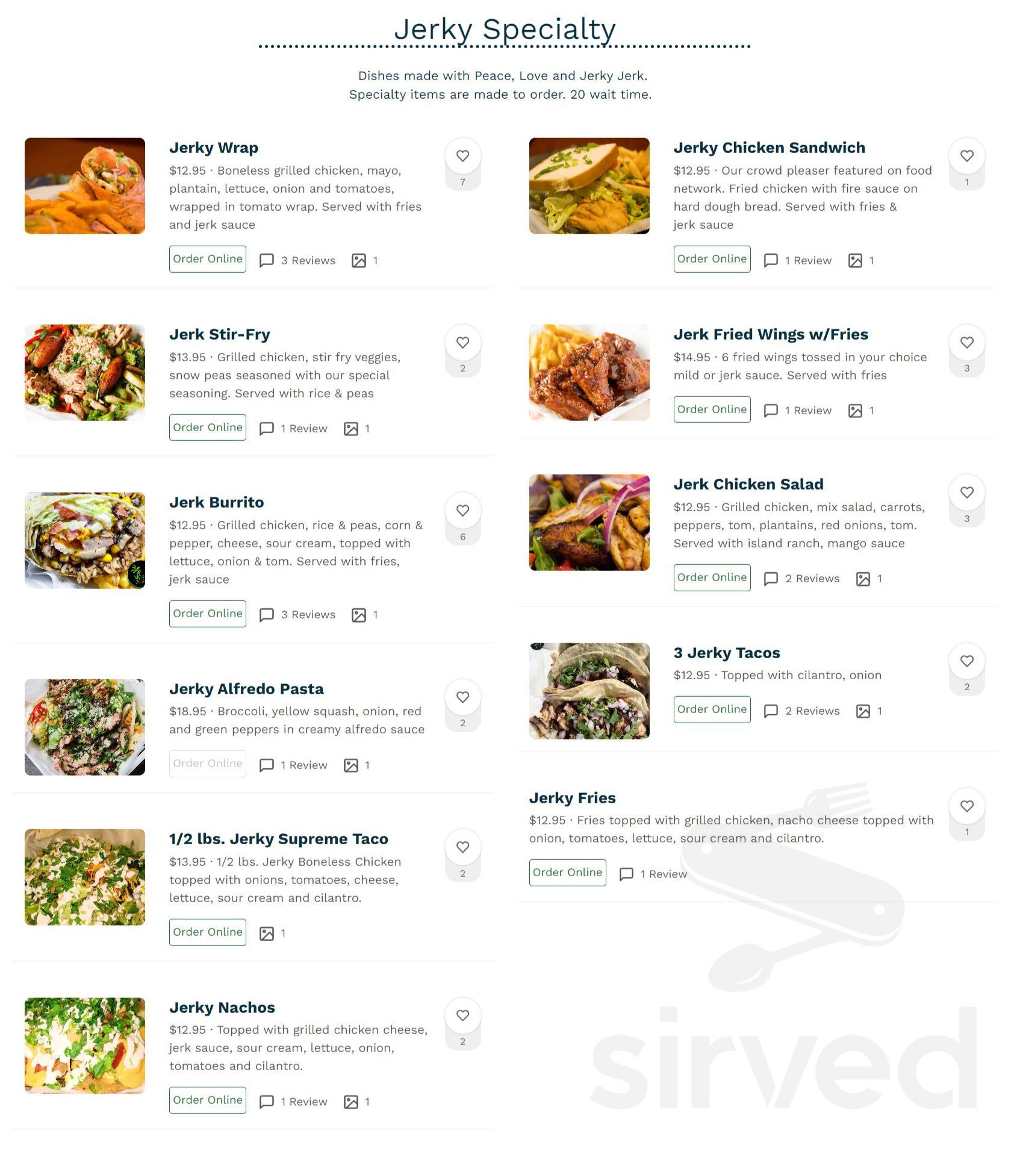 Menu - Chicago IL's Jerky Jerk Express | Sirved