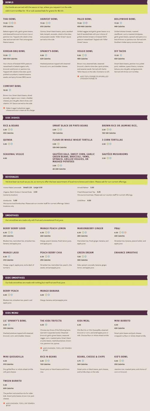 Laughing Planet Menu In Portland Oregon USA Laughing Planet Menu In Portland Oregon USA
