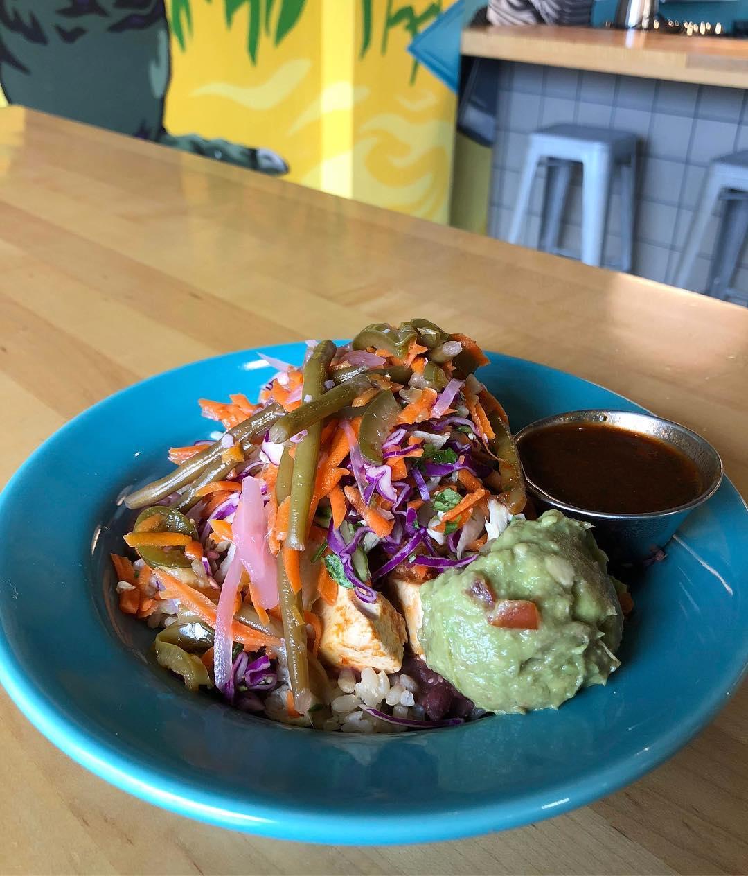 Laughing Planet menu in Bend, Oregon, USA