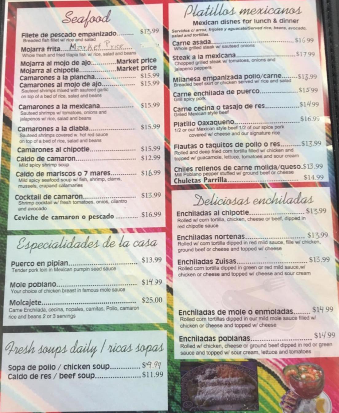 El Sarape Restaurant menu in Hartford, Connecticut, USA
