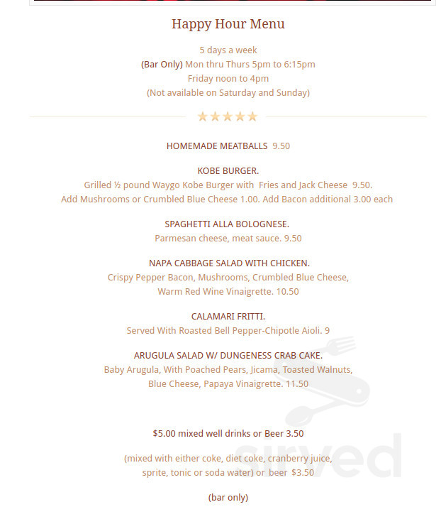 Allegria menus in Napa, California, United States