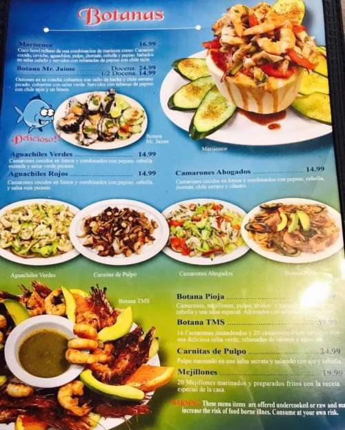 La Perla del Mar 2 menu in Tacoma, Washington, USA