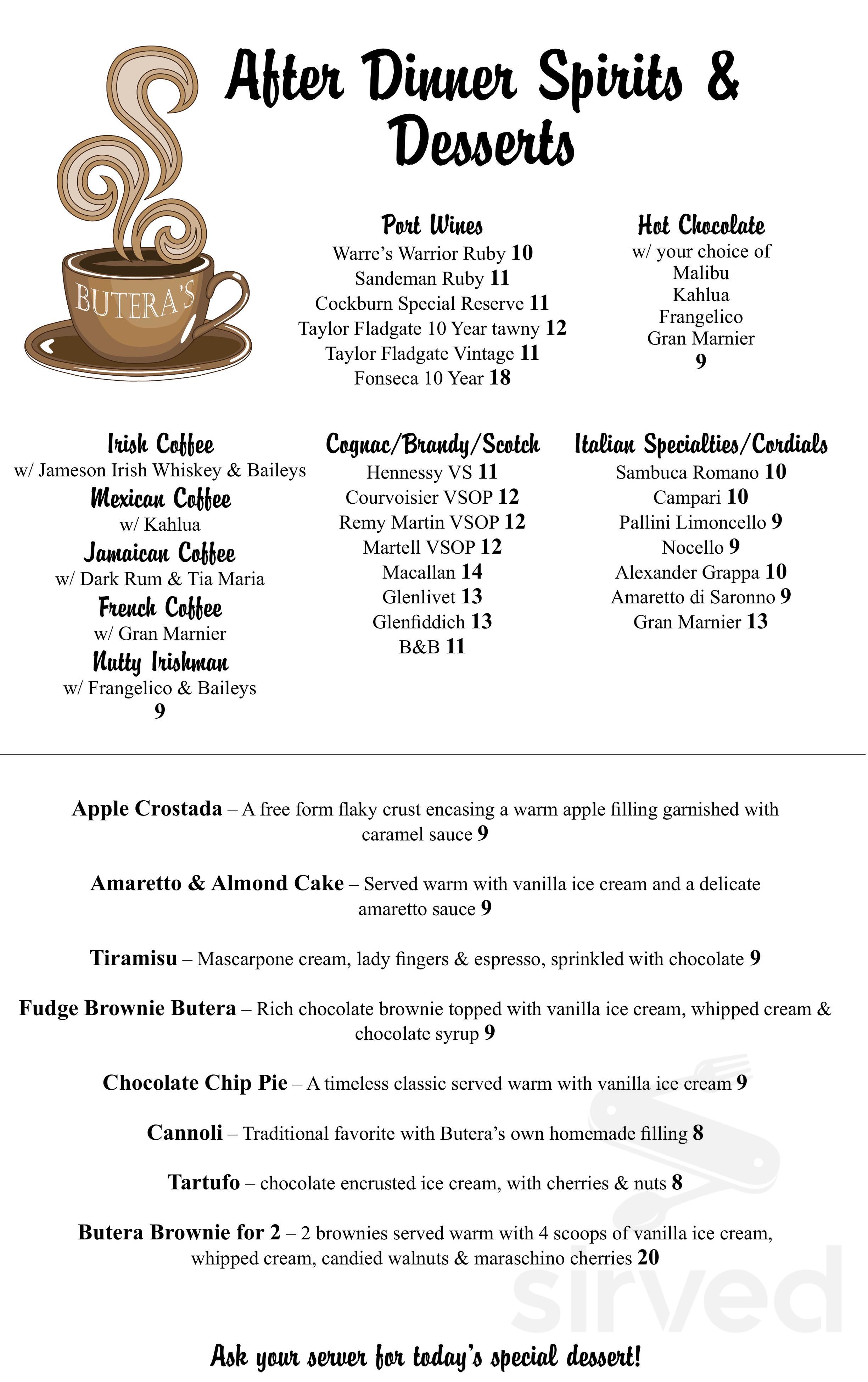 Butera's Restaurant of Bay Shore menus in Bay Shore, New York, United ...