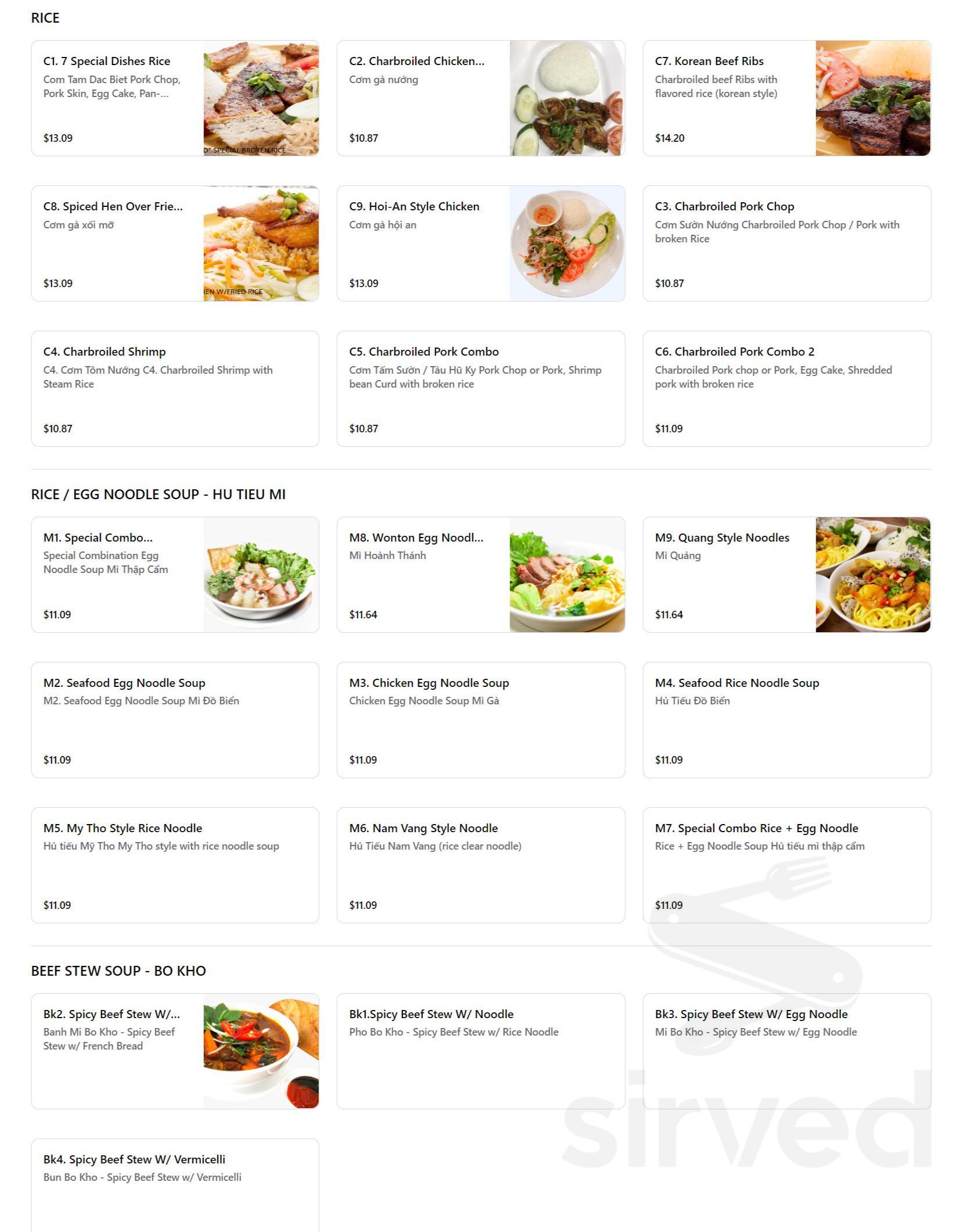Thanh Son Tofu menu in Duluth, Georgia, USA