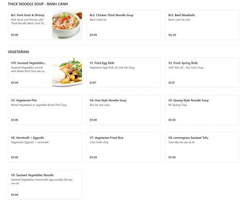 Thanh Son Tofu menu in Duluth, Georgia, USA