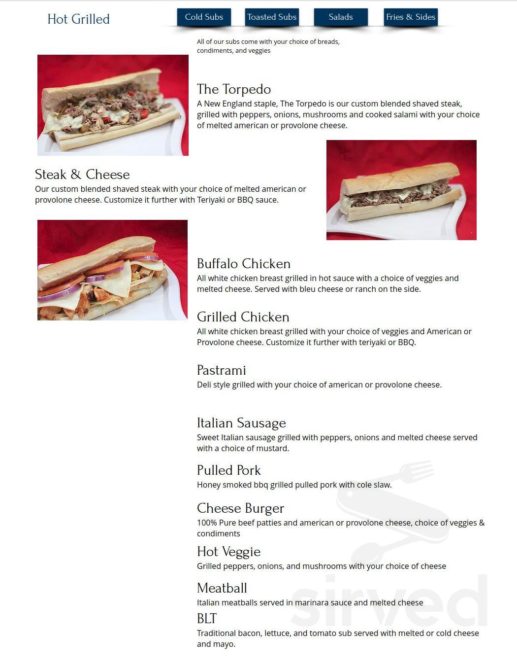 SUB STATION - Hooksett menu in Hooksett, New Hampshire, USA