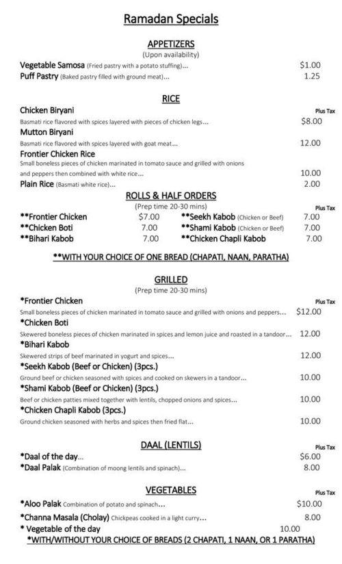 Sheeba Mandi House Of Devon menu in Chicago, Illinois, USA