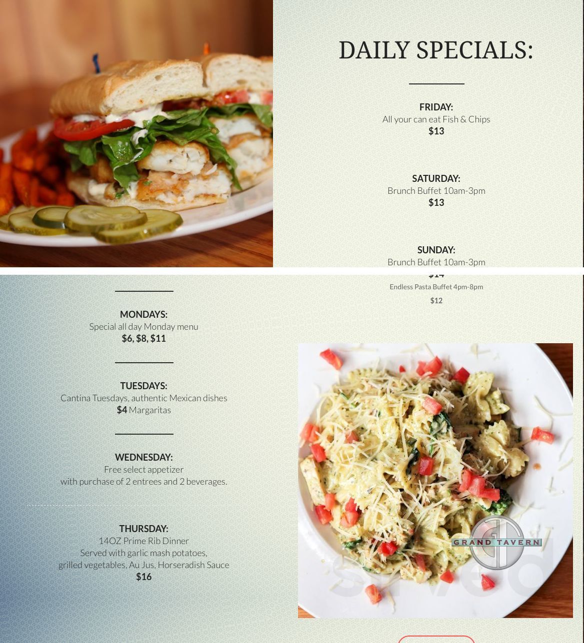 Grand Tavern Rochester Hills menu in Rochester, Michigan, USA