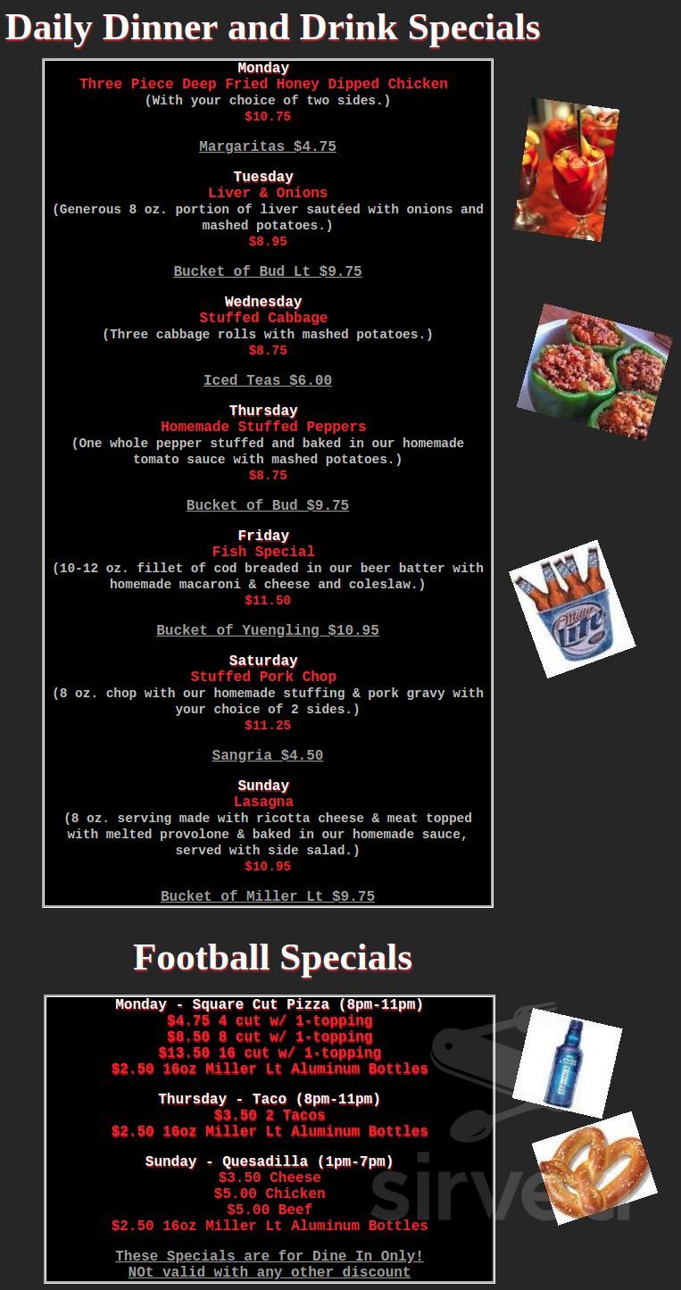 Drew Menas Restaurant & Lounge menu in North Versailles, Pennsylvania, USA