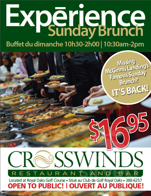 Crosswinds Restaurant and Bar menu in Moncton, New Brunswick, Canada