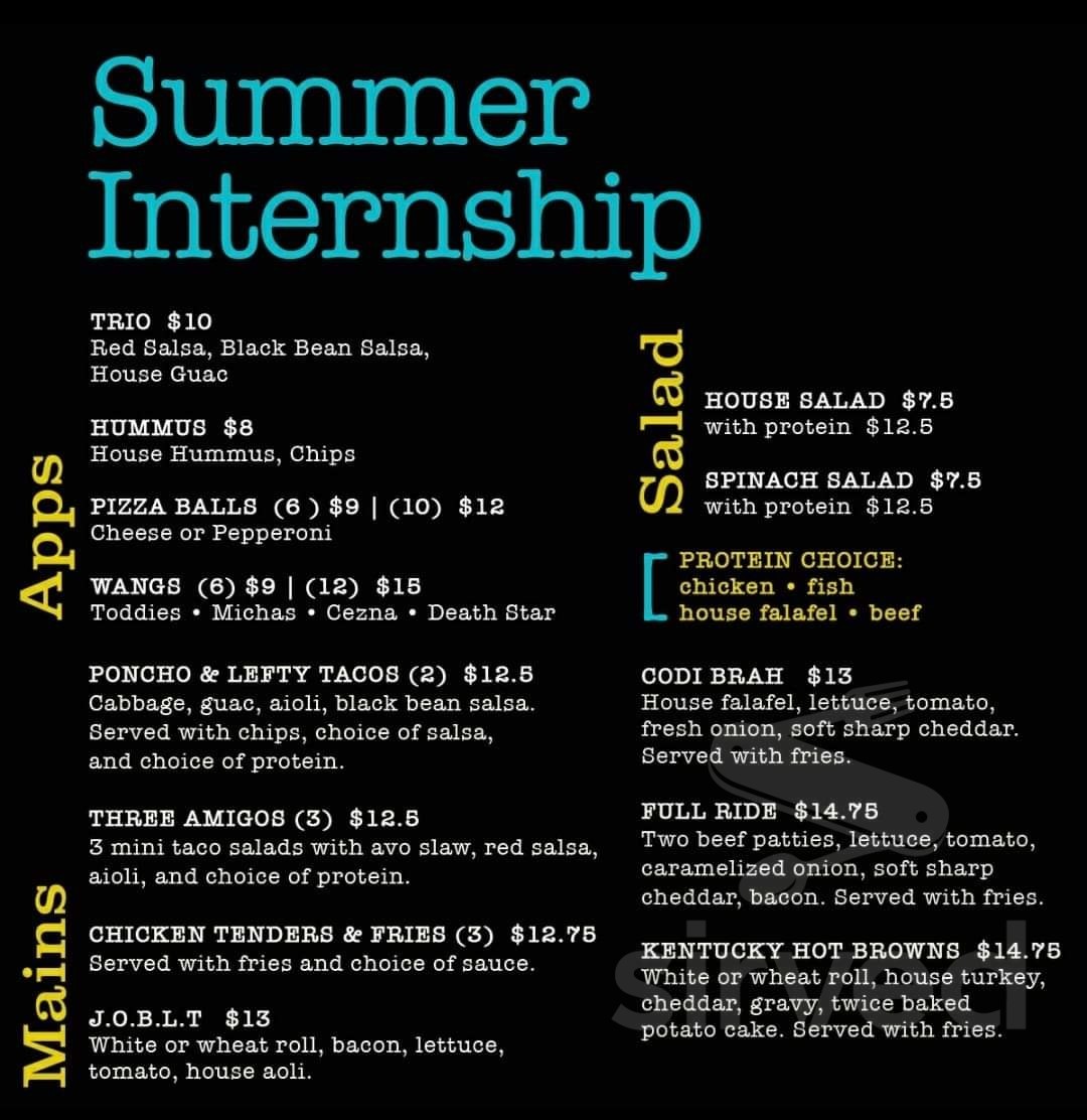 Job Public House menu in Springfield, Missouri, USA