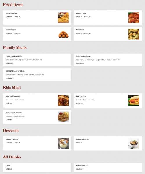 Leland Smoke House menu in Leland, North Carolina, USA