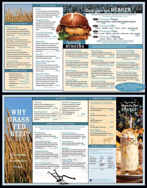 Steel Plow Burger Company menu in Davenport, Iowa, USA