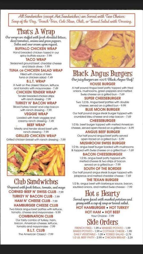 Family Chef menu in Morrison, Illinois, USA