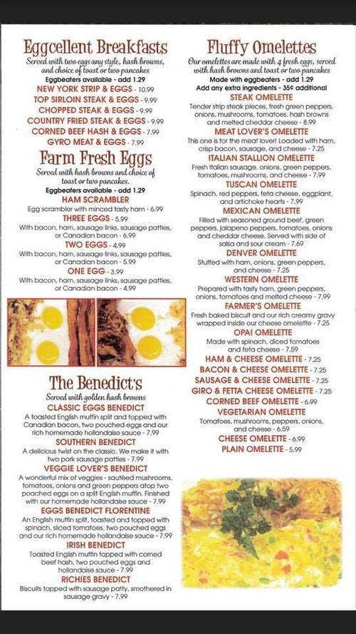 Family Chef menu in Morrison, Illinois, USA