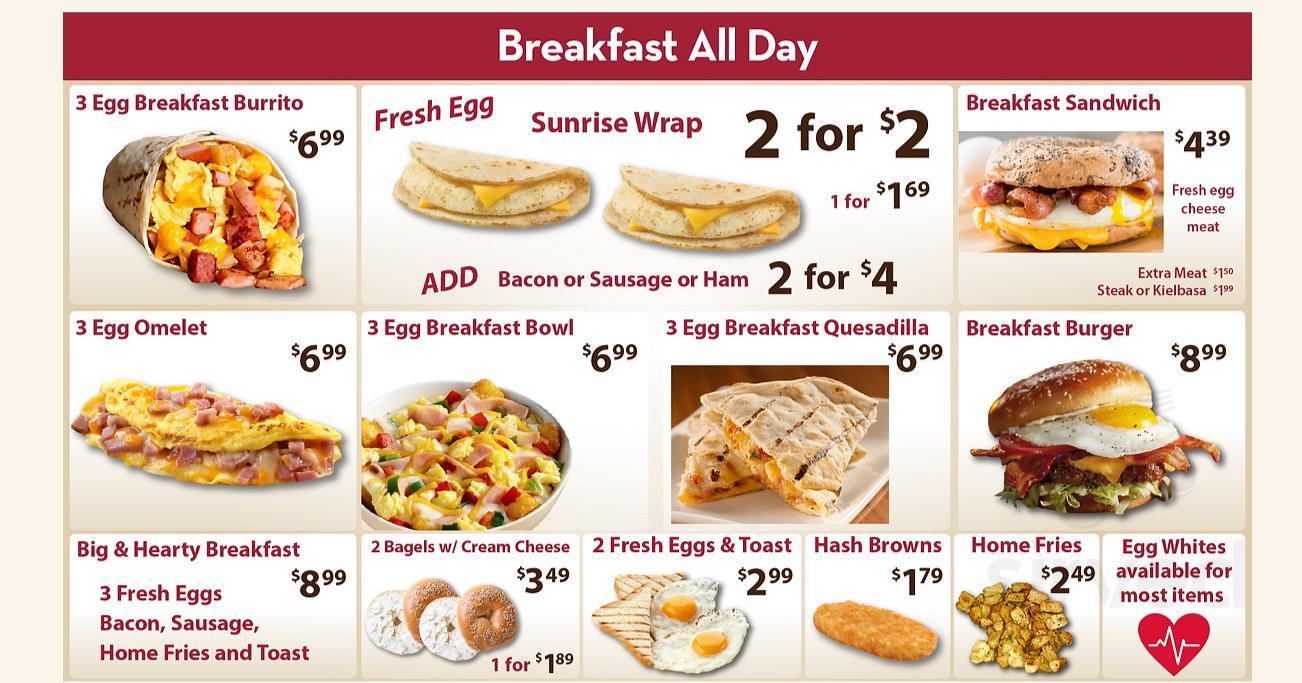 Pride menu in Springfield, Massachusetts, USA