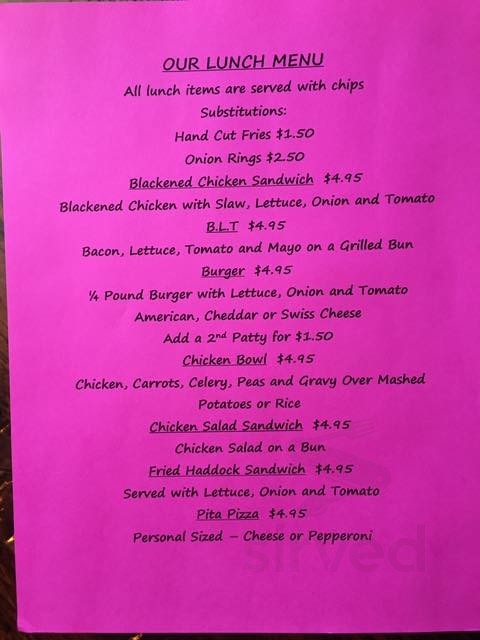 Castaways Boathouse menu in Dover, New Hampshire, USA