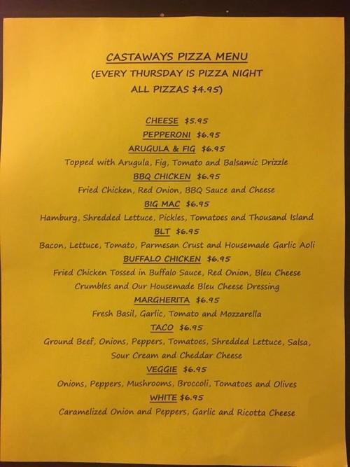 Castaways Boathouse menu in Dover, New Hampshire, USA