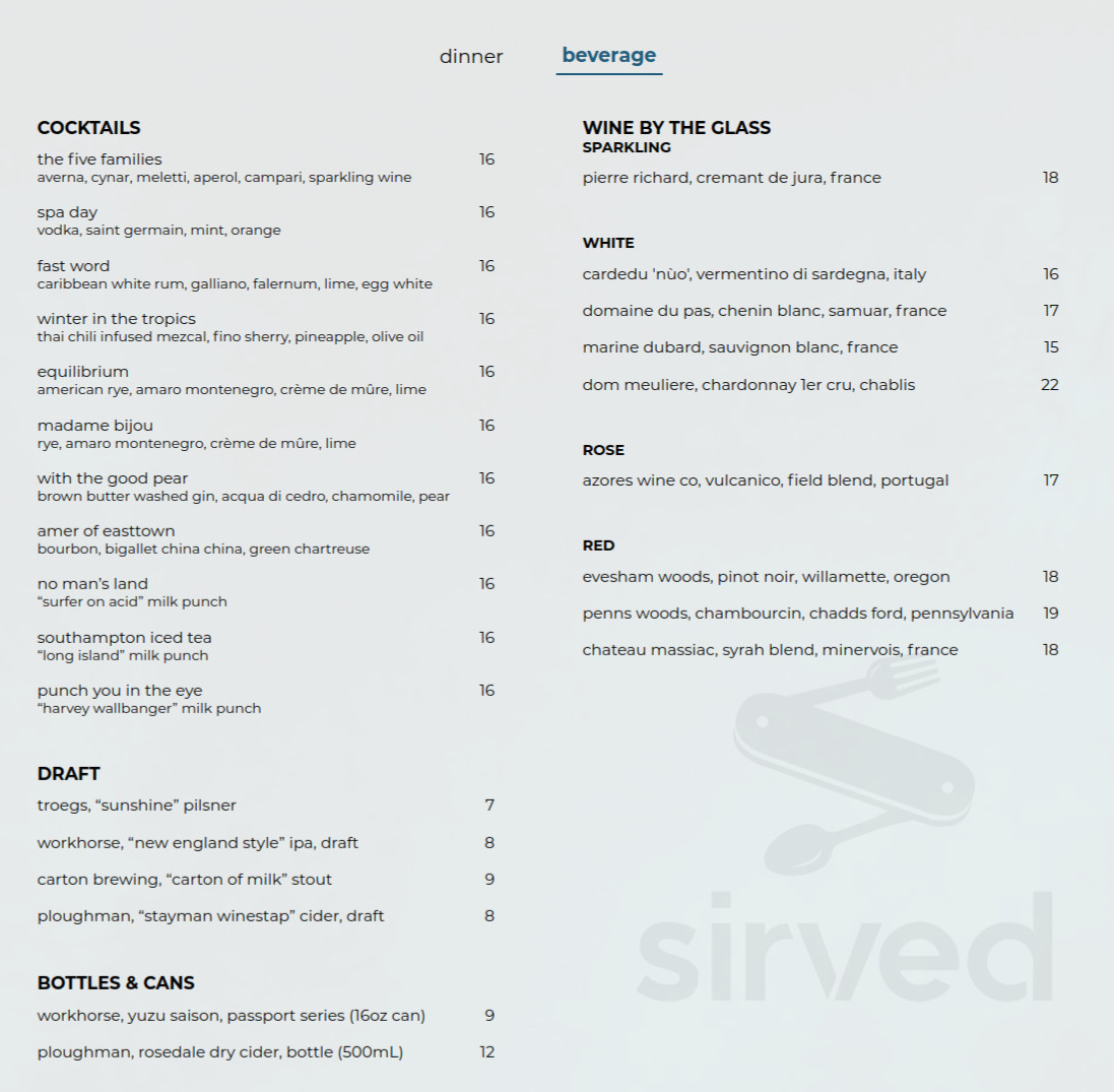 Vernick Fish menus in Philadelphia, Pennsylvania, United States