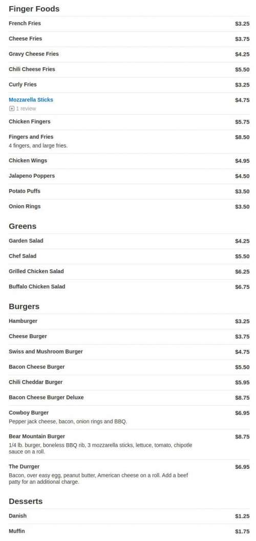 Tony's Deli menu in Pawling, New York, USA