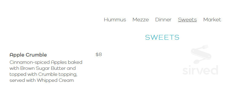 Menu - Lawrence KS's Culinaria | Sirved