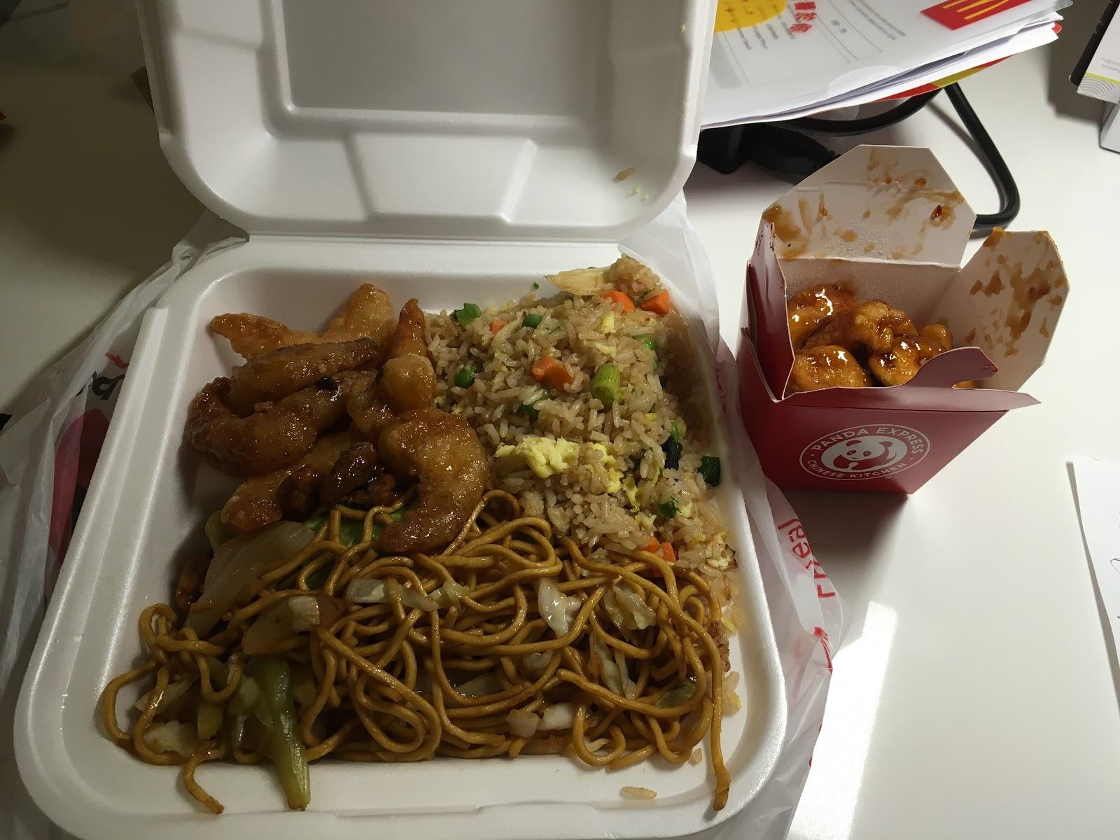Panda Express menu in Chicago, Illinois, USA