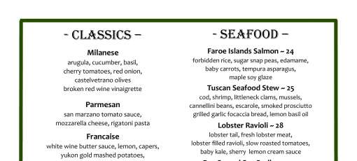 Menu for La Cucina di Hampden House in Hampden, MA | Sirved
