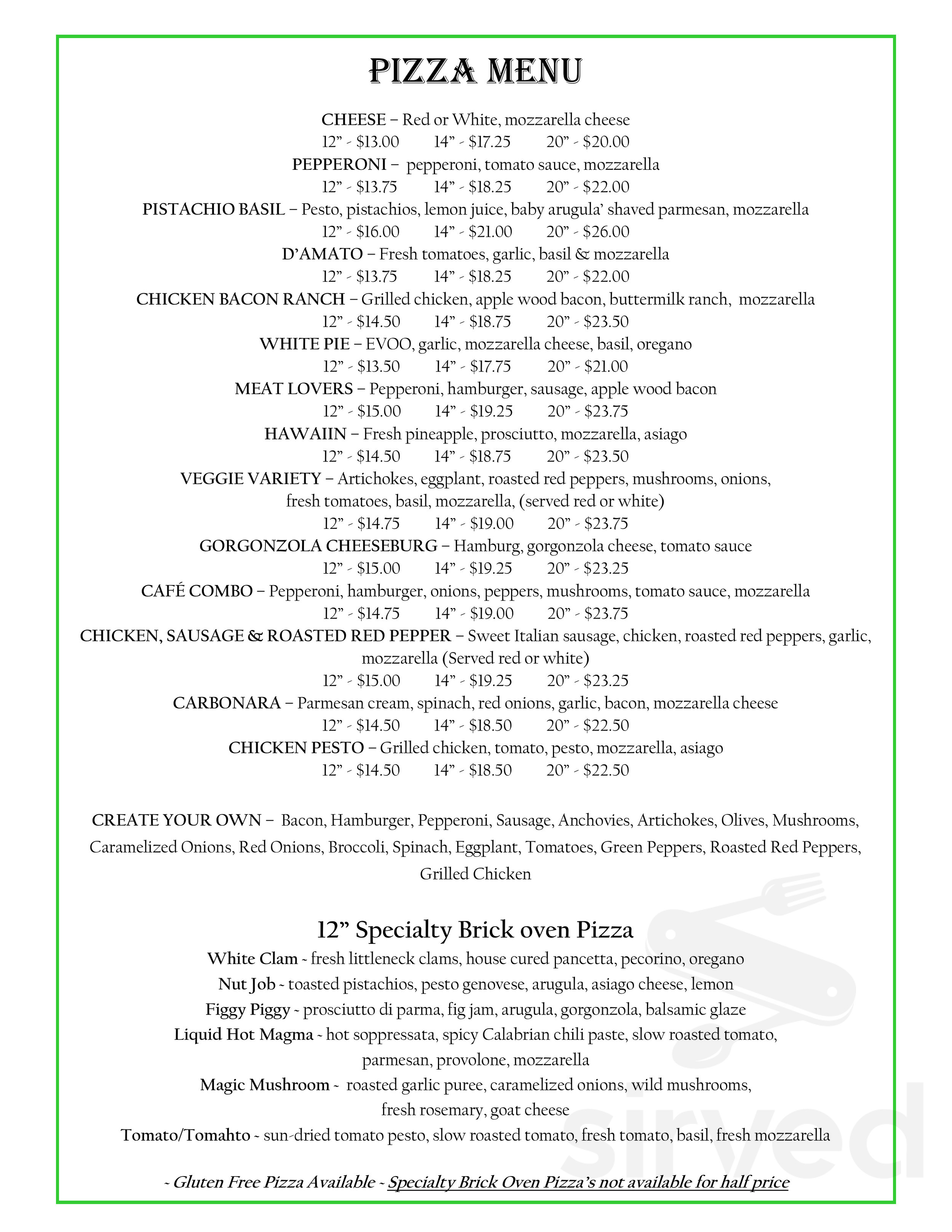 La Cucina di Hampden House menu in Hampden, Massachusetts, USA